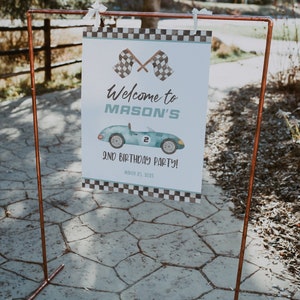 Two Fast Welcome Sign, Race Car Birthday Sign, Two Fast Birthday ...