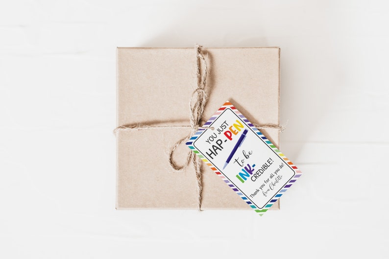 Editable Teacher Appreciation Pen Gift Tag Teacher Thank You - Etsy