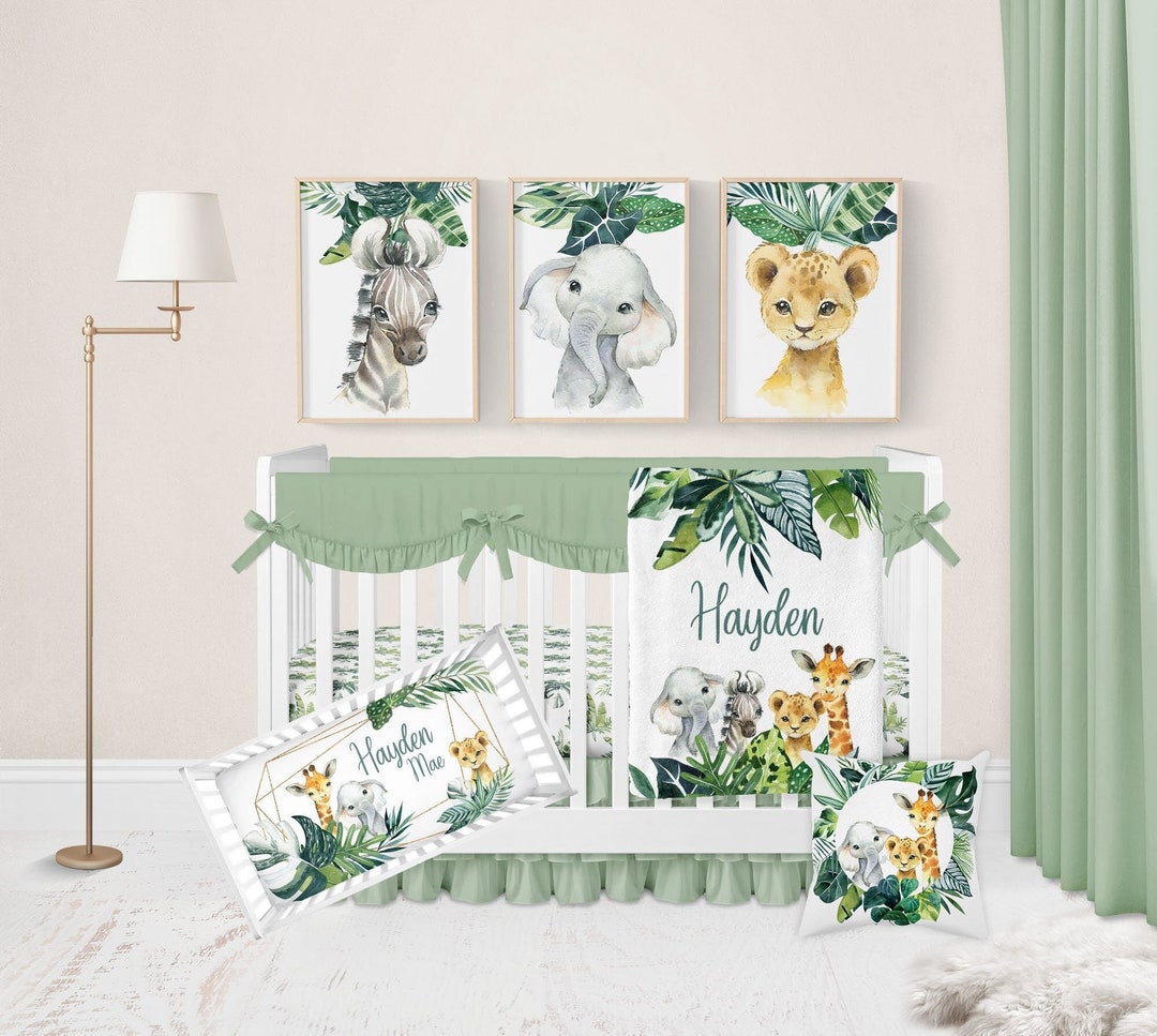 Safari Crib Bedding Set, Crib Bedding Set Boy, Safari Nursery Bedding ...