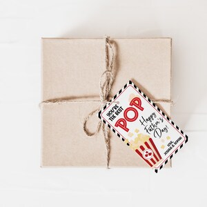 Fathers Day Popcorn Tag, Father's Day Gift Tag, Best Pop Fathers Day ...