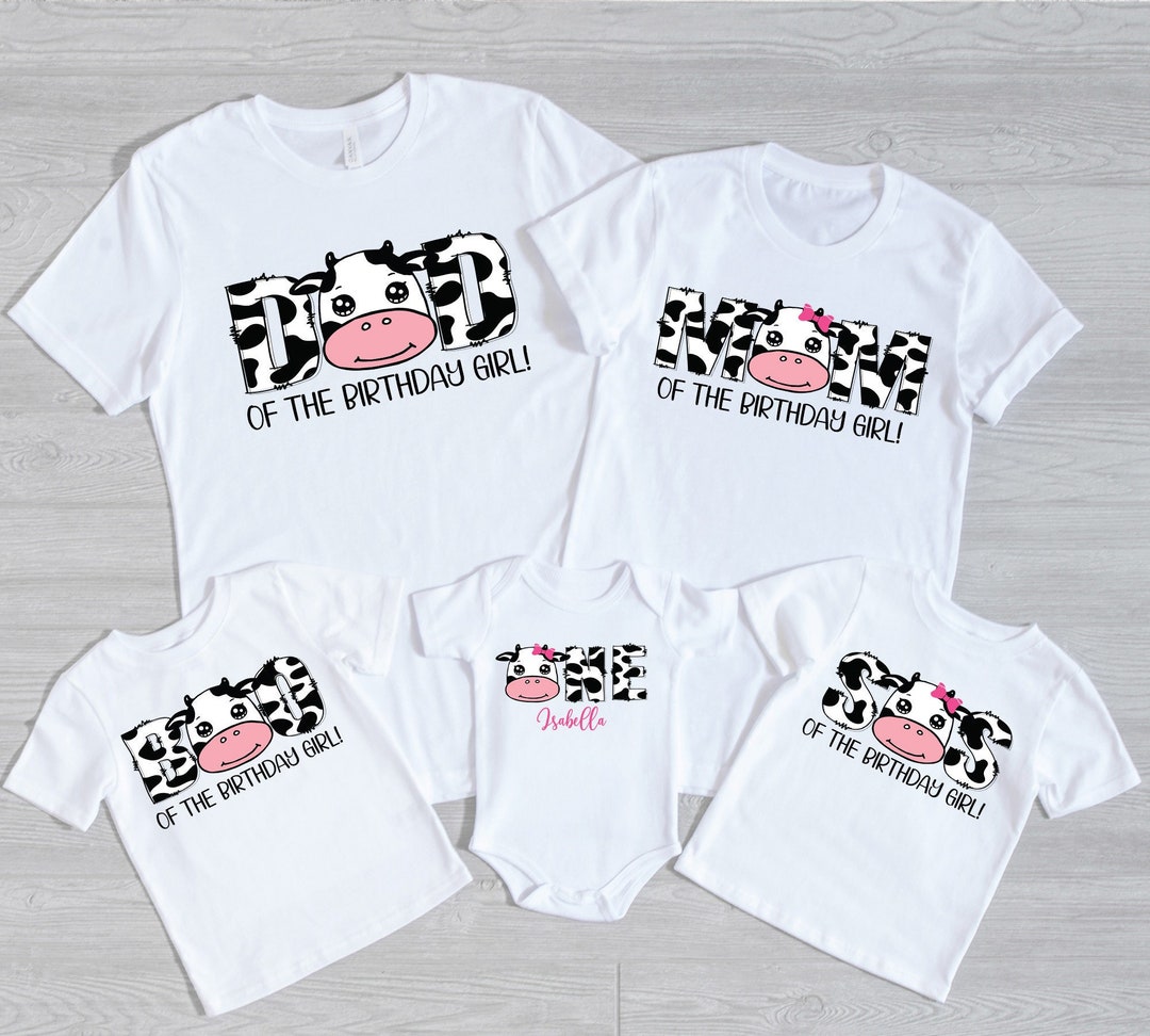 Farm Birthday Shirts, Family Farm Birthday Girl Shirts, Girls Cow First ...