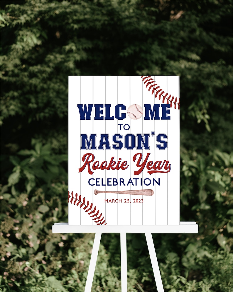 Baseball Rookie Year Welcome Sign Boy 1st Birthday Sign - Etsy