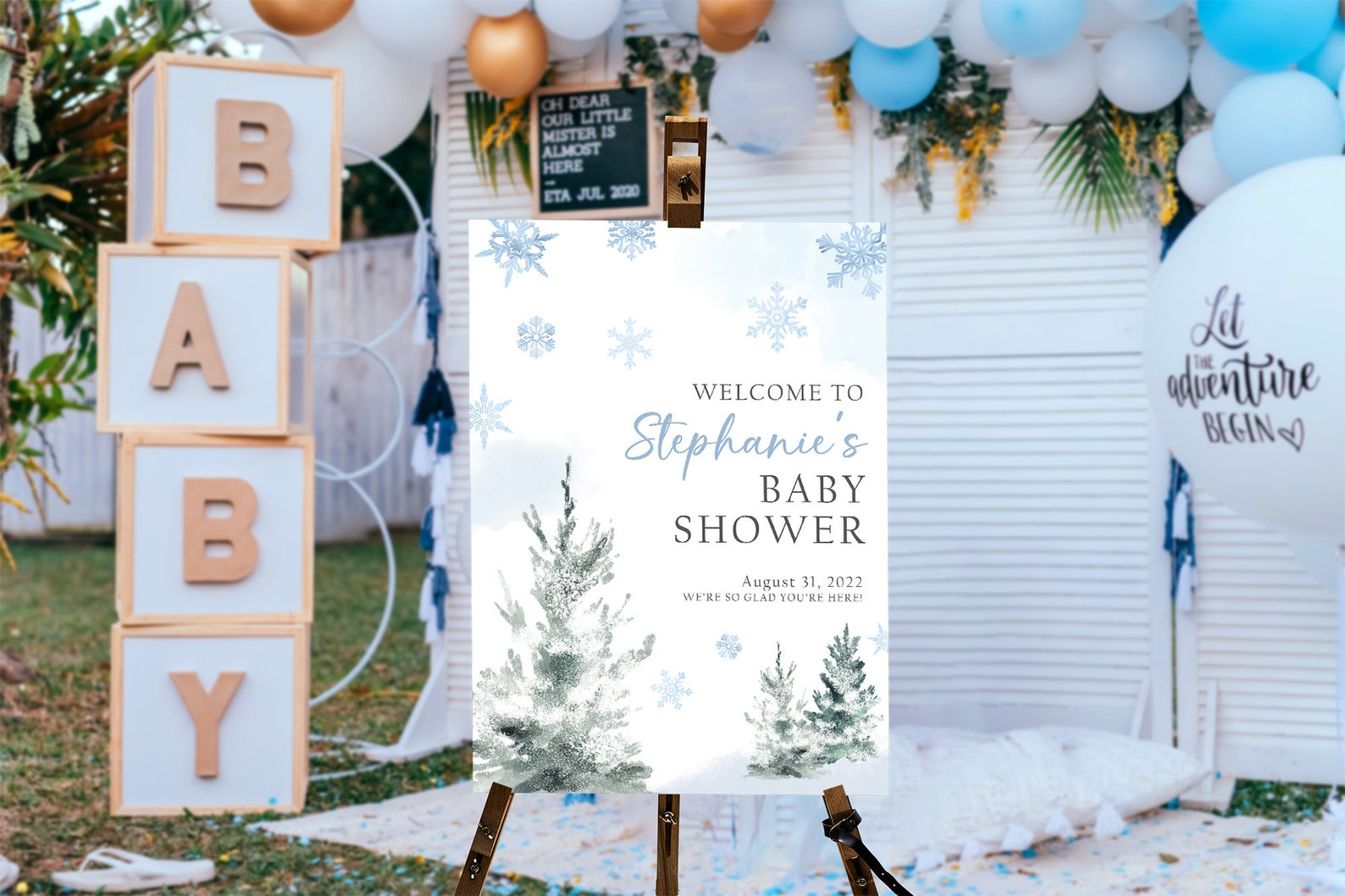 Winter Welcome Sign Baby Shower Winter Baby Shower Welcome - Etsy