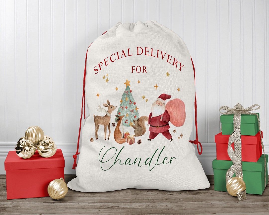 Personalized Santa Sack, Baby First Christmas Present Sack, Christmas ...