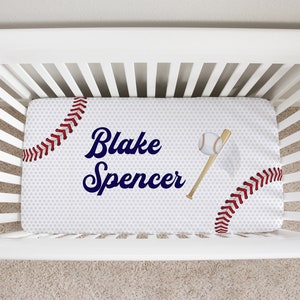 Personalized Baseball Crib Sheet, Baseball Crib Bedding, Baseball ...