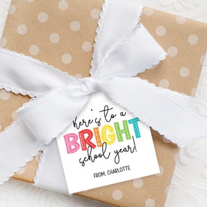 Printable Here's to a Bright School Year Tag, Editable Back to School ...