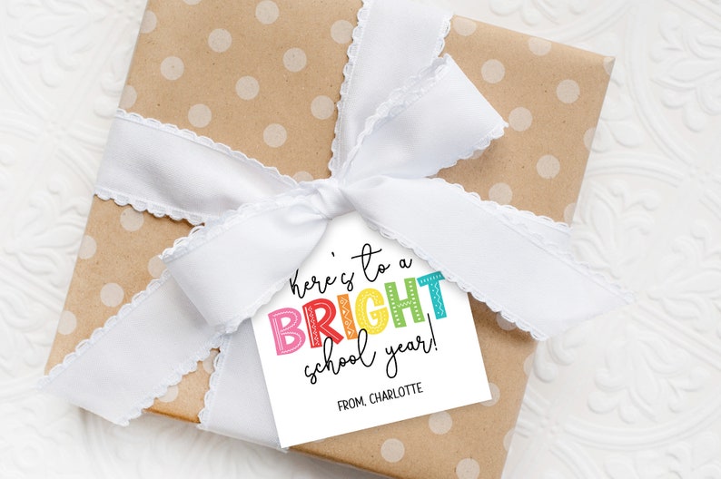 Printable Here's to a Bright School Year Tag, Editable Back to School ...