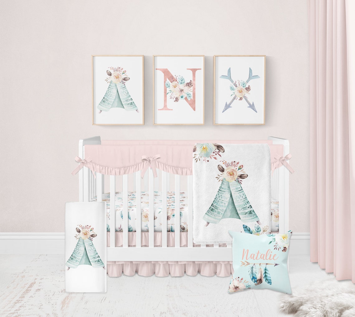 Boho Crib Sheet Custom Boho Crib Sheet Bohemian Floral Crib - Etsy