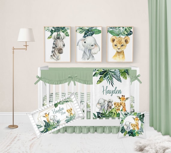 Safari Crib Bedding Set Crib Bedding Set Boy Safari Nursery - Etsy
