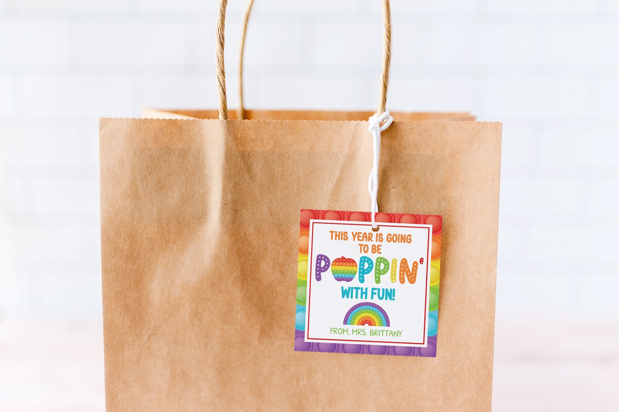 Printable Back to School Gift Tag, Popping With Fun Gift Tags, Editable ...
