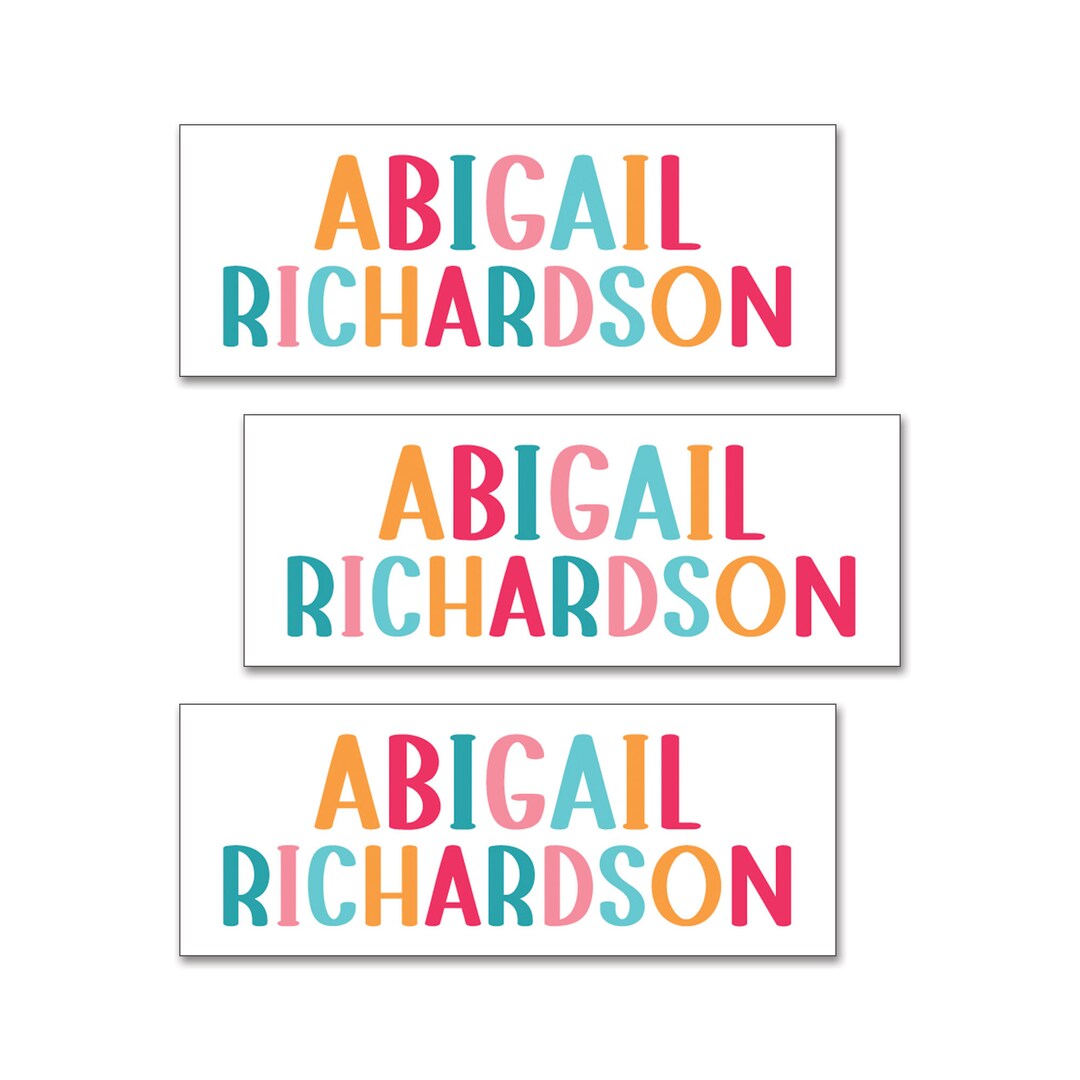 Personalized Name Labels for Girls, School Supply Labels, Name Labels ...