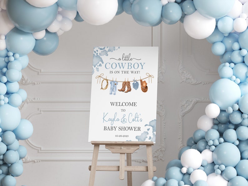 Little Cowboy Baby Shower Welcome Sign Cowboy Baby Shower - Etsy