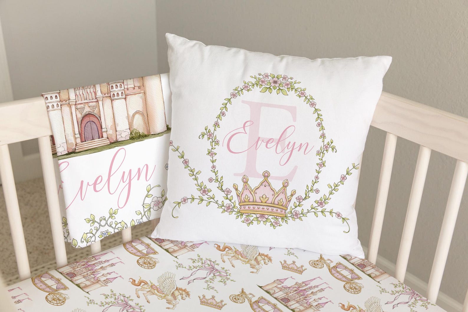 Baby Girl Crib Bedding Set, Princess Baby Bedding, Once Upon a Time ...