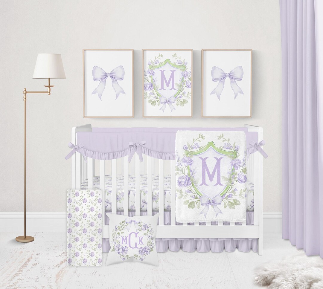 Purple Crib Bedding Set Girl, Baby Girl Bedding Crib Sets, Purple ...
