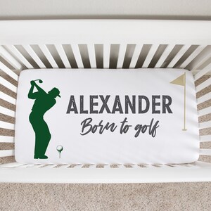 Personalized Golf Crib Sheet, Golf Crib Bedding, Golf Nursery, Crib ...