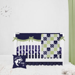 Fishing Crib Sheet, Personalized Crib Sheet, Fish Crib Sheet, Fishing ...