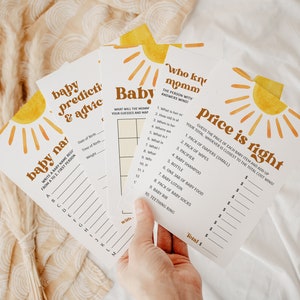 Boho Sun Baby Shower Games Bundle, Sunshine Baby Shower Bundle, Baby ...