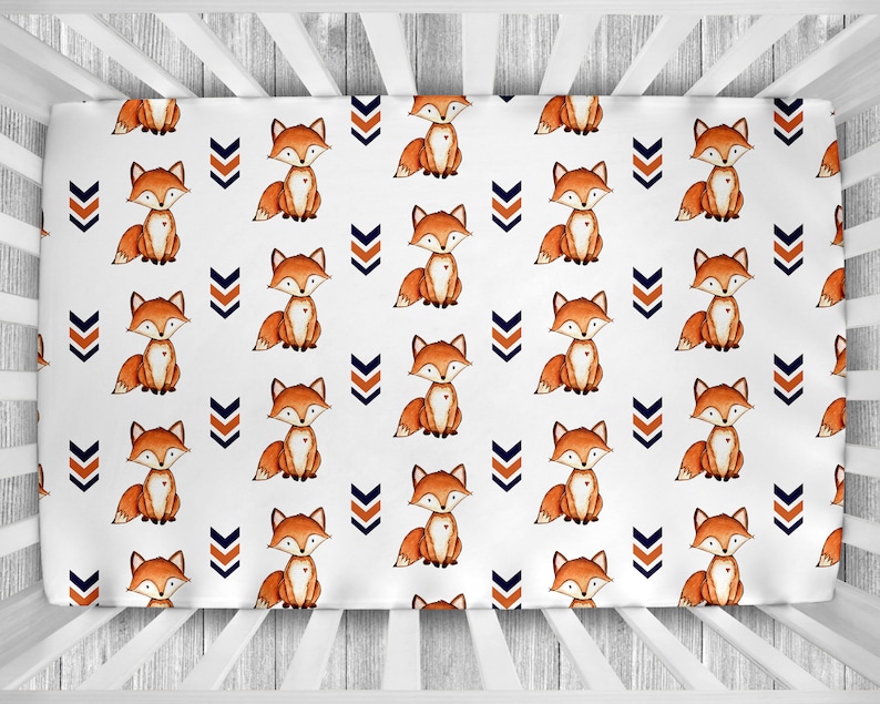 MINI Crib Bedding Set Boy Fox Crib Bedding Set Baby Boy Crib - Etsy