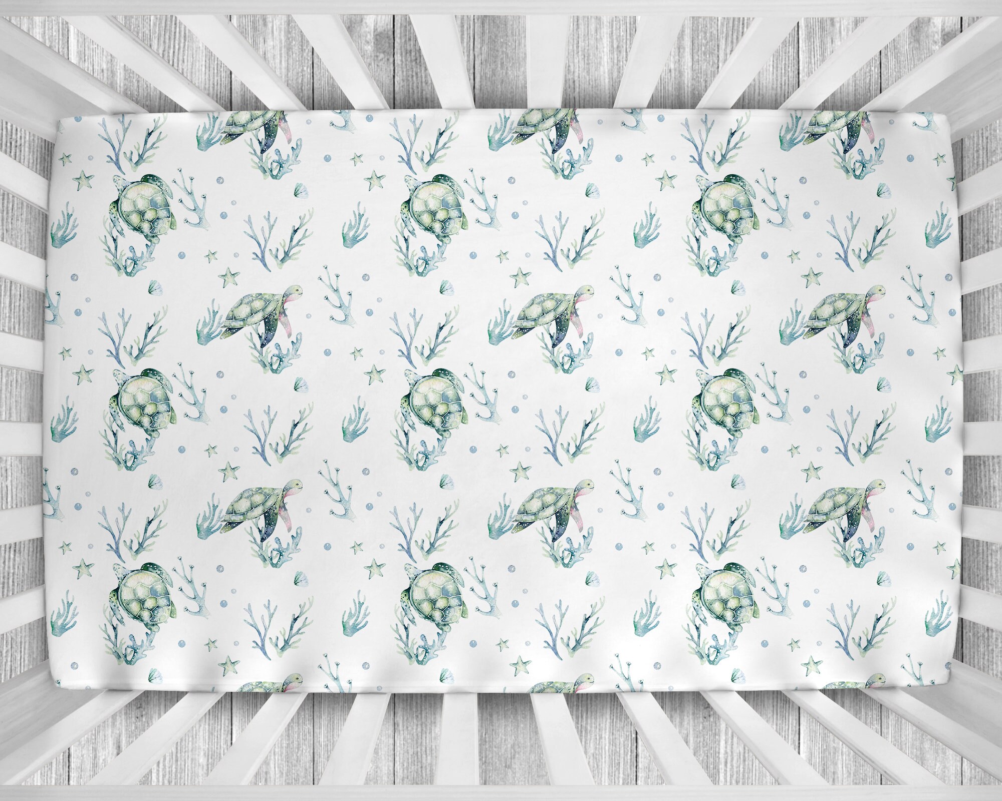 Ocean Crib Sheet Sea Turtle Crib Sheet Crib Sheets Boy Sea - Etsy