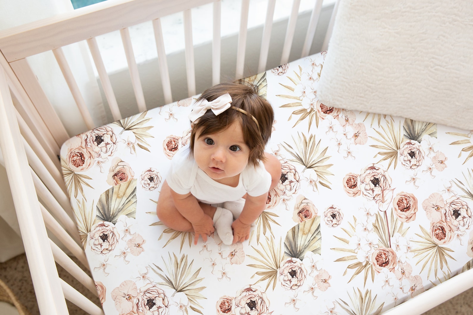 Boho Crib Bedding Set Girl, Baby Girl Crib Bedding, Floral Crib Bedding ...