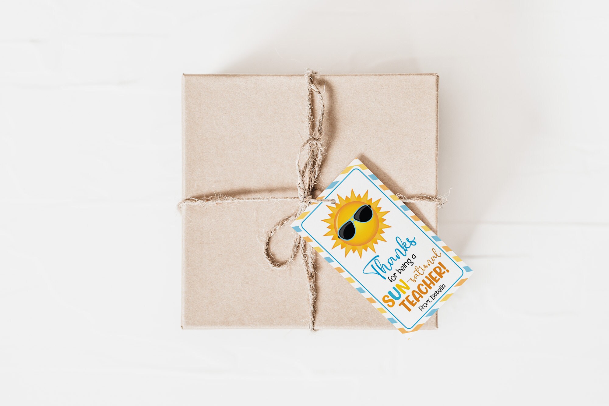 Editable Sun-sational Teacher Gift Tag, End of Year Appreciation Thank ...
