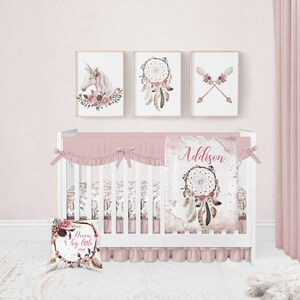 Boho Crib Sheet, Custom Boho Crib Sheet, Bohemian Crib, Dream Catcher ...