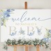 Boy Baby Shower Welcome Sign, Blue Baby Shower Sign Boy, Blue Floral ...