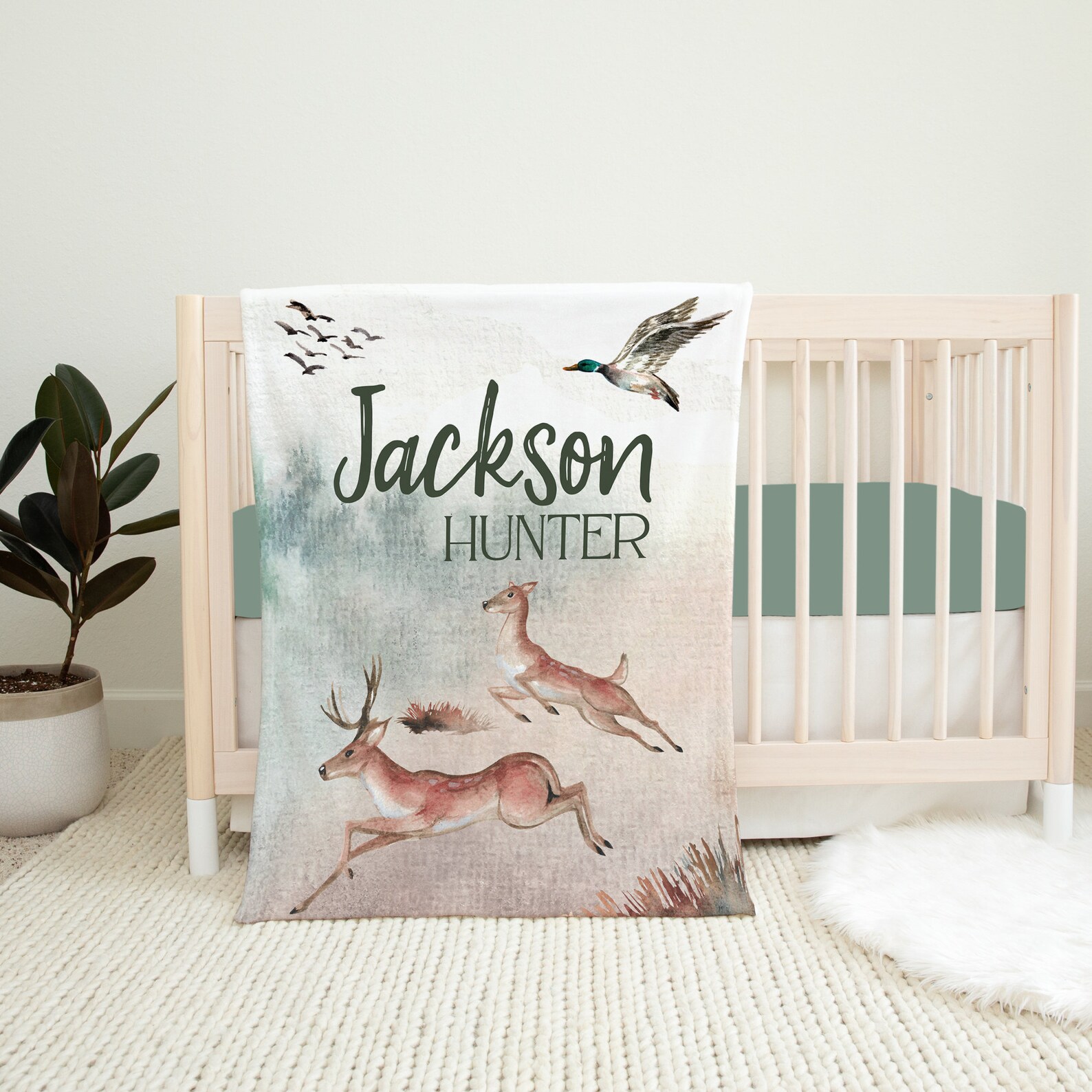 Personalized Duck Hunting Blanket Baby Boy Blanket Woodland - Etsy