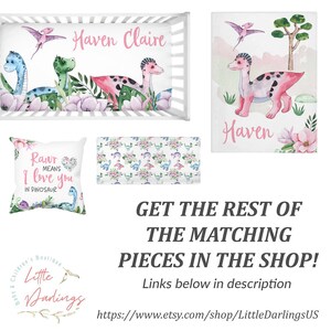 Dinosaur Crib Sheet, Crib Sheets Girl, Baby Girl Dinosaur Crib Bedding ...