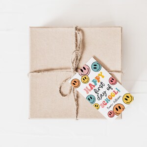 Retro Back to School Tag Template, Happy First Day of School Tag ...