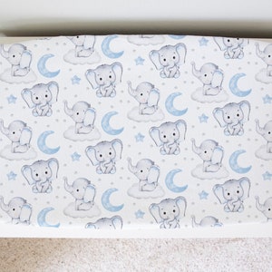 Baby Boy Crib Bedding Set, Elephant Crib Bedding, Blue Crib Bedding Set ...