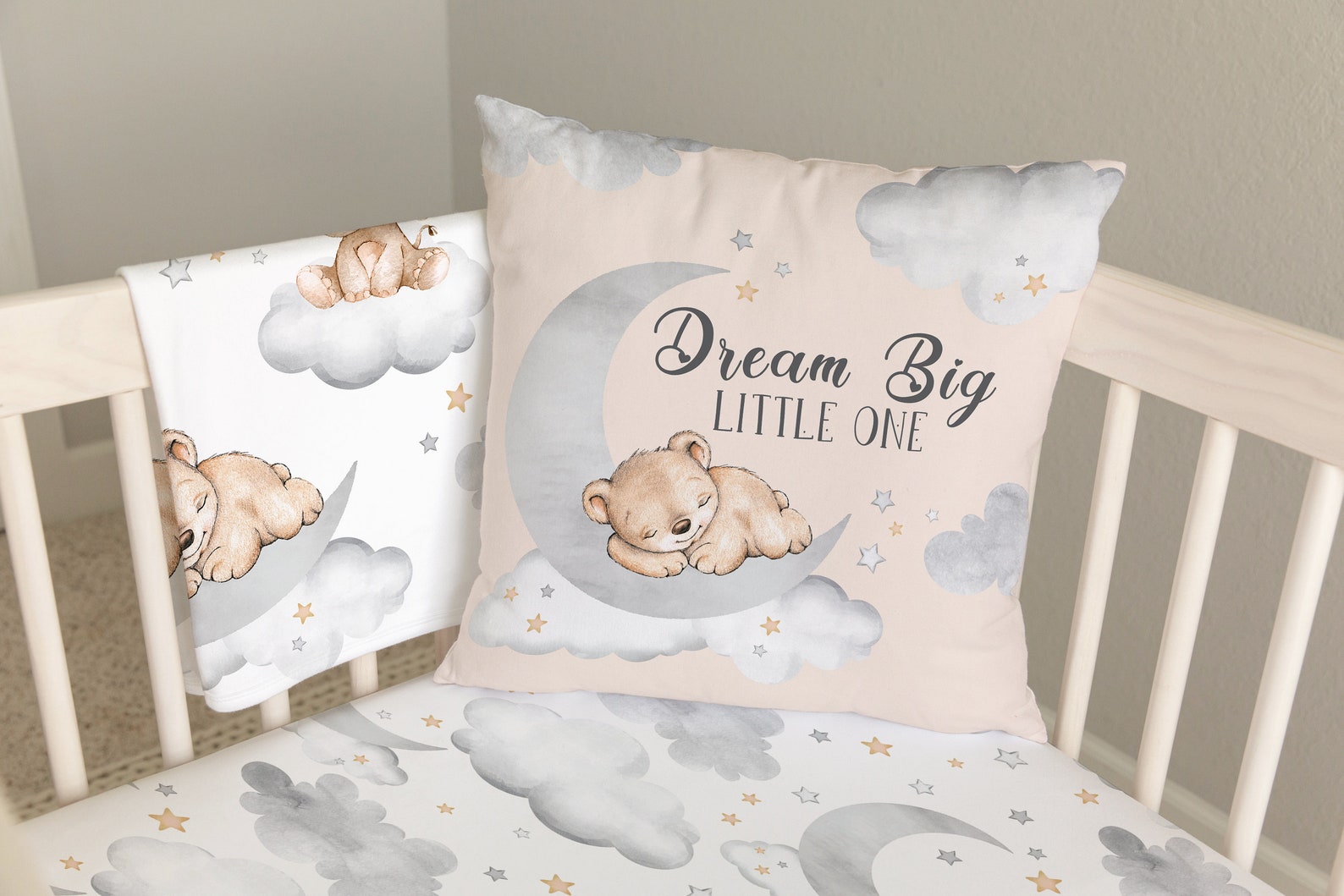 Neutral Crib Bedding Set Moon and Stars Crib Bedding Gender | Etsy