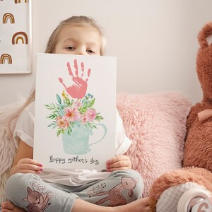 Mothers Day Handprint Art Printable Flower Mothers Day - Etsy