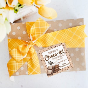 Chocolate Gift Tag Template, Printable Teacher Gift Tag, Editable ...