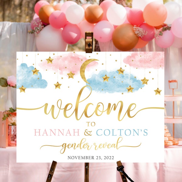 Stars and Moons Gender Reveal - Etsy