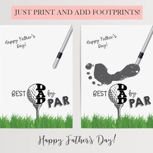 Printable Father's Day Golf Footprint Craft, Best Dad by Par, Fathers ...