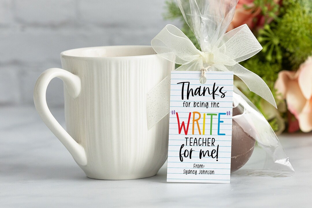 Teacher Thank You Gift Tag Printable, Editable Teacher Appreciation ...