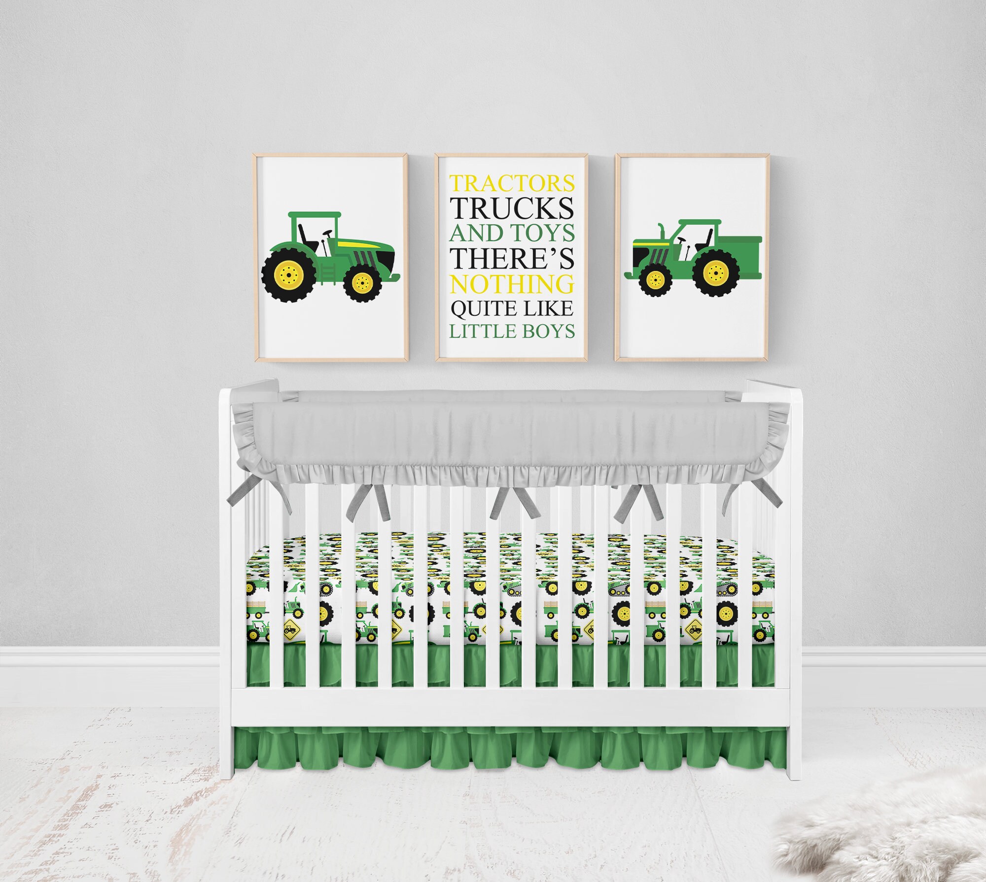 MINI Crib Bedding Set Tractor Crib Bedding Set Baby Boy Crib | Etsy