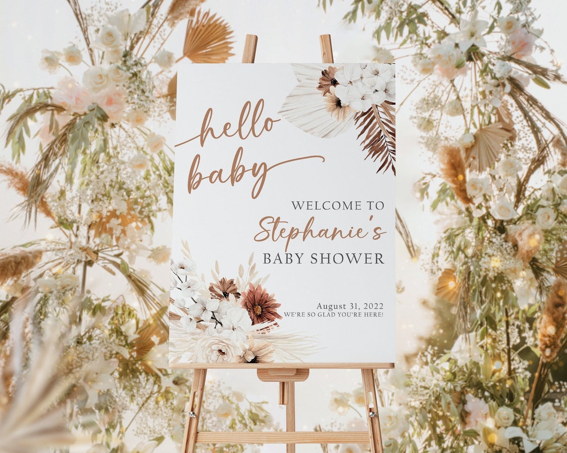 Boho Baby Shower Welcome Sign Baby Shower Sign Girl Baby - Etsy