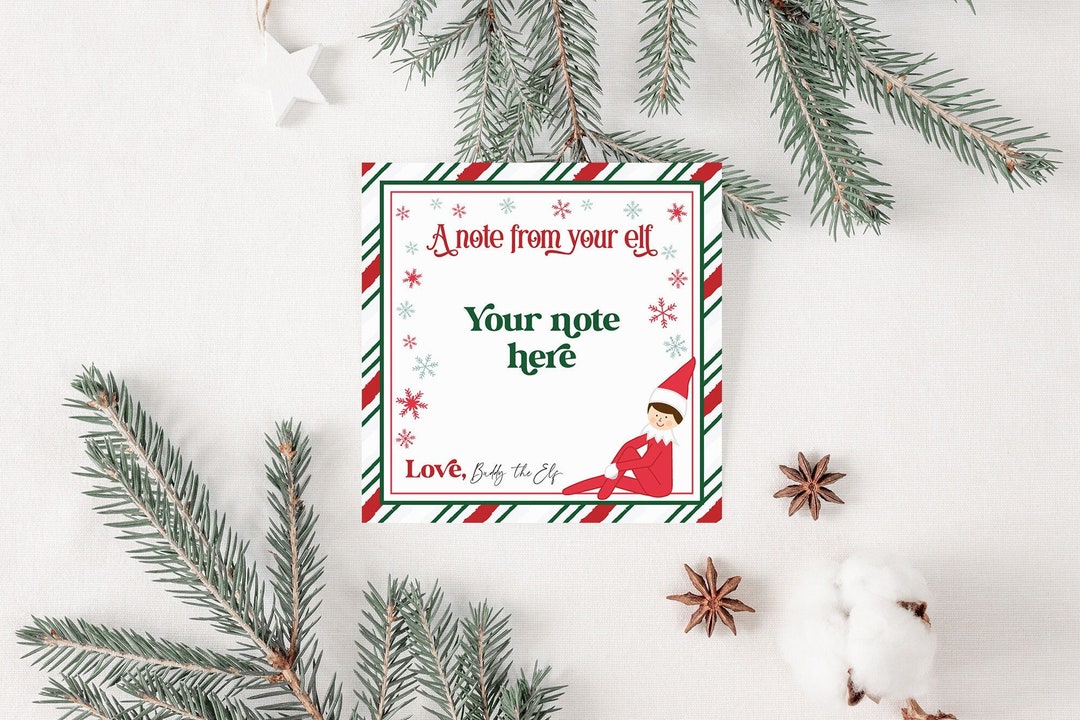 Editable Elf Note Cards, Christmas Elf Notes Printable, Elf Christmas ...