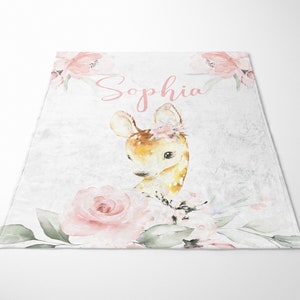 Fawn Crib Bedding Set, Baby Girl Crib Bedding, Pink Floral Crib Bedding ...