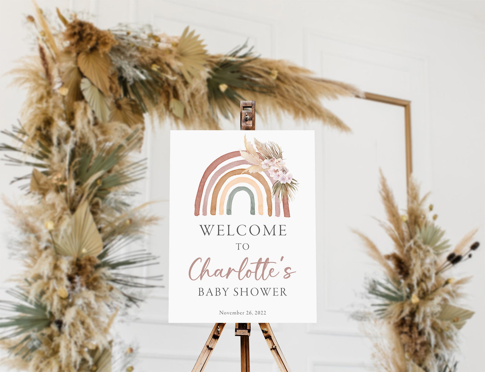 Boho Baby Shower Welcome Sign Rainbow Baby Shower Sign Girl - Etsy
