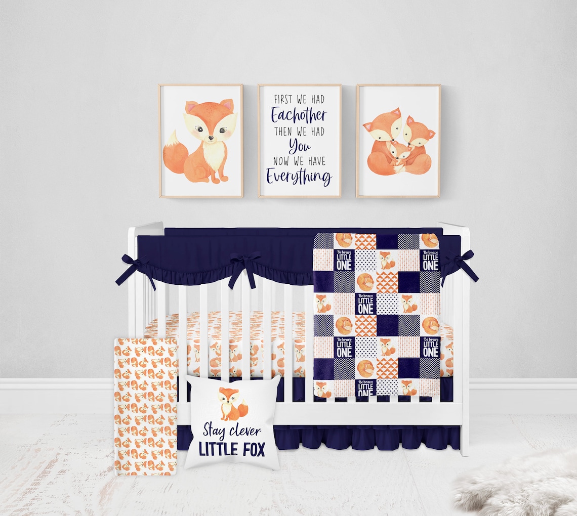 Personalized Fox Crib Sheet Fox Nursery Fox Crib Bedding - Etsy