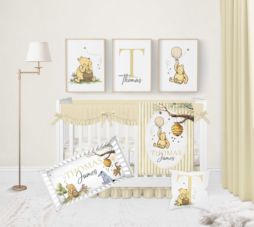 Winnie-the-pooh Crib Bedding Set, Gender Neutral Baby Bedding Crib Sets ...