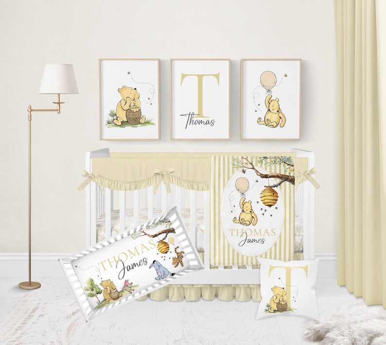 Winnie-the-pooh Crib Bedding Set, Gender Neutral Baby Bedding Crib Sets ...