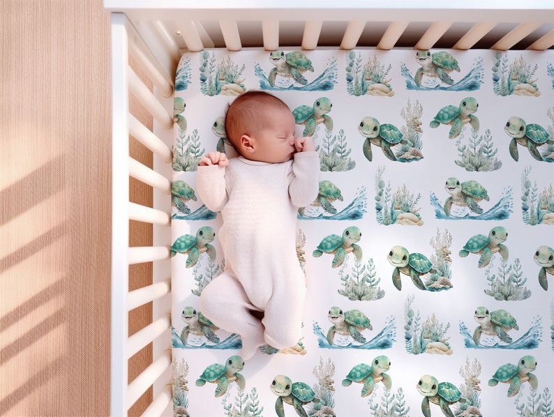 Sea Turtle Crib Bedding Set Boy, Ocean Baby Bedding Crib Sets Boy, Sea ...