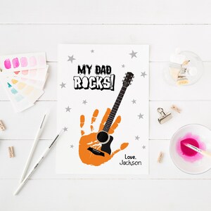 Fathers Day Handprint Craft, My Dad Rocks Printable Fathers Day Craft ...