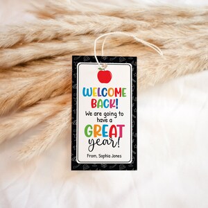 Welcome Back to School Tag, Editable Back to School Printable Gift Tag ...