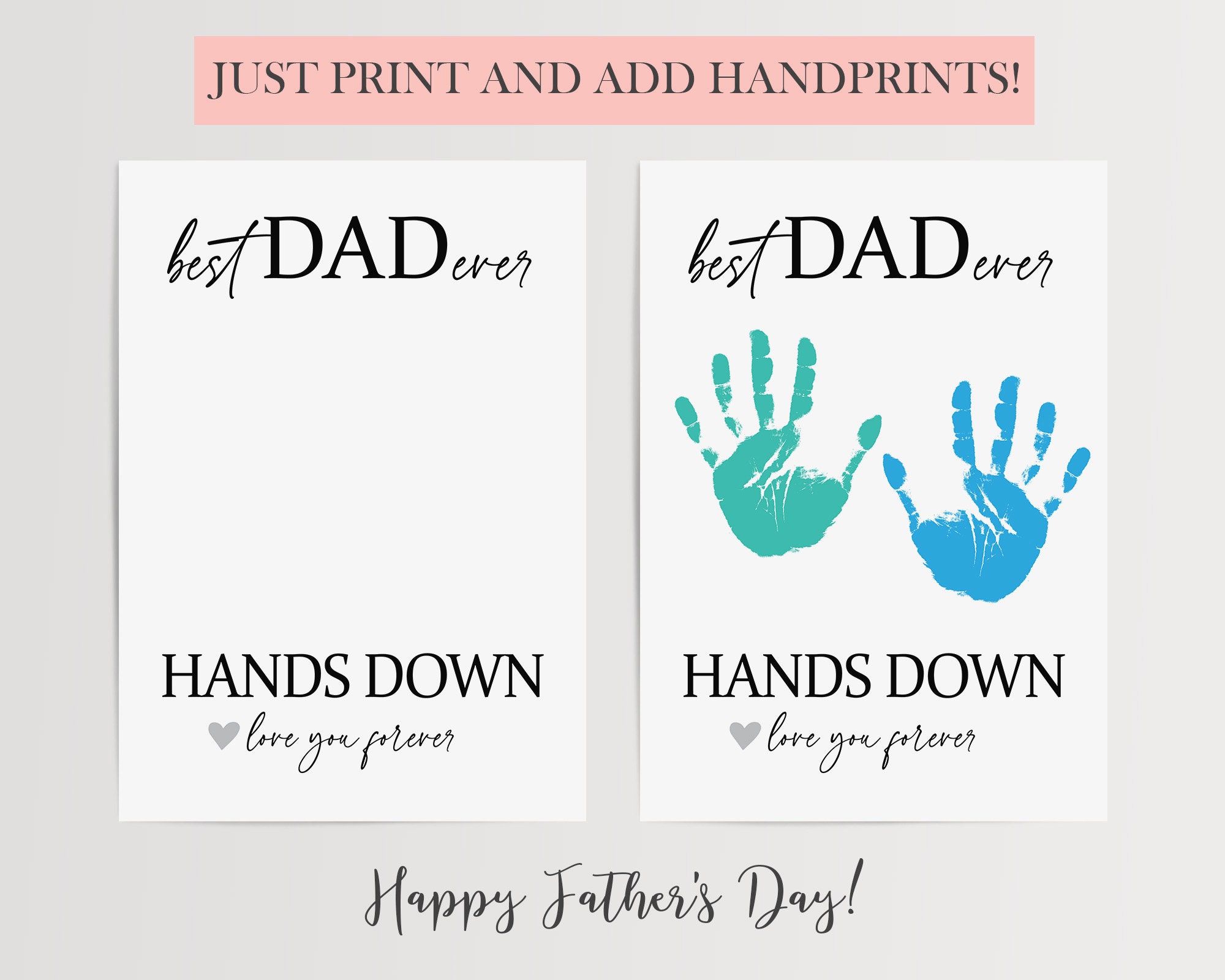 Best Dad Hands Down Printable, Handprint Art for Dad, Fathers Day ...