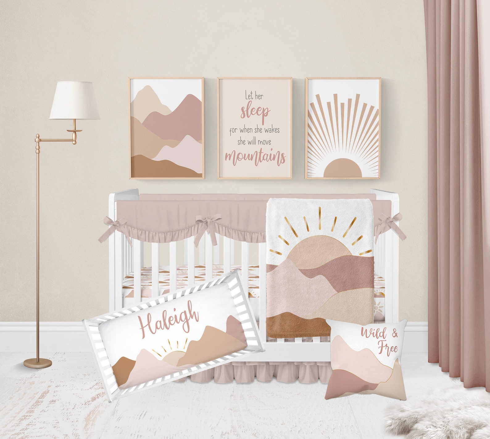 Boho Crib Bedding Set Girl Baby Girl Crib Bedding Sunshine - Etsy